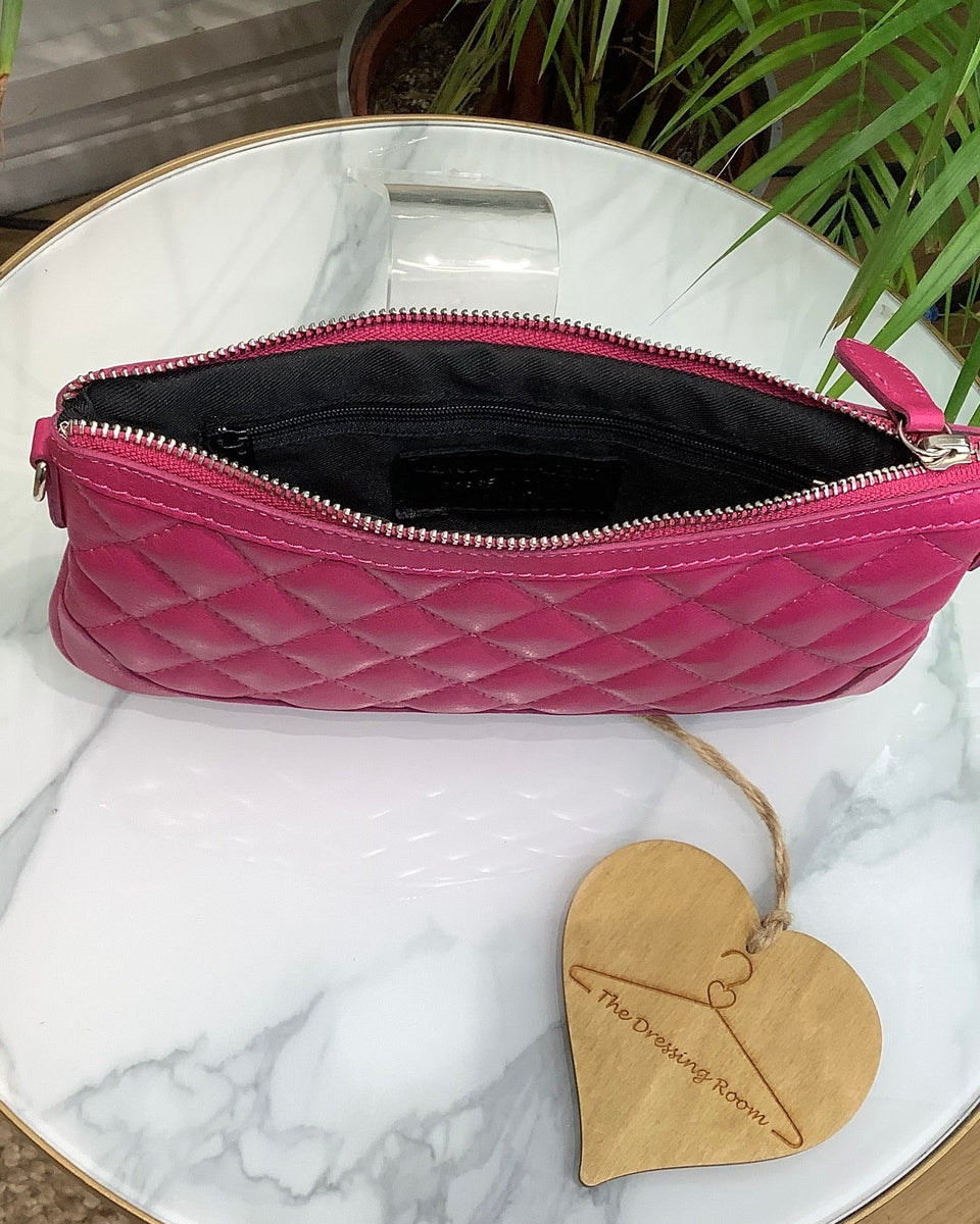 Jane Quilted Leather Bag - Hot Pink – The Dressing Room